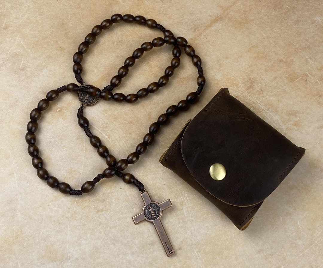 Personalized Engraved Genuine Leather Rosary Pouch Custom Rosary Case ...
