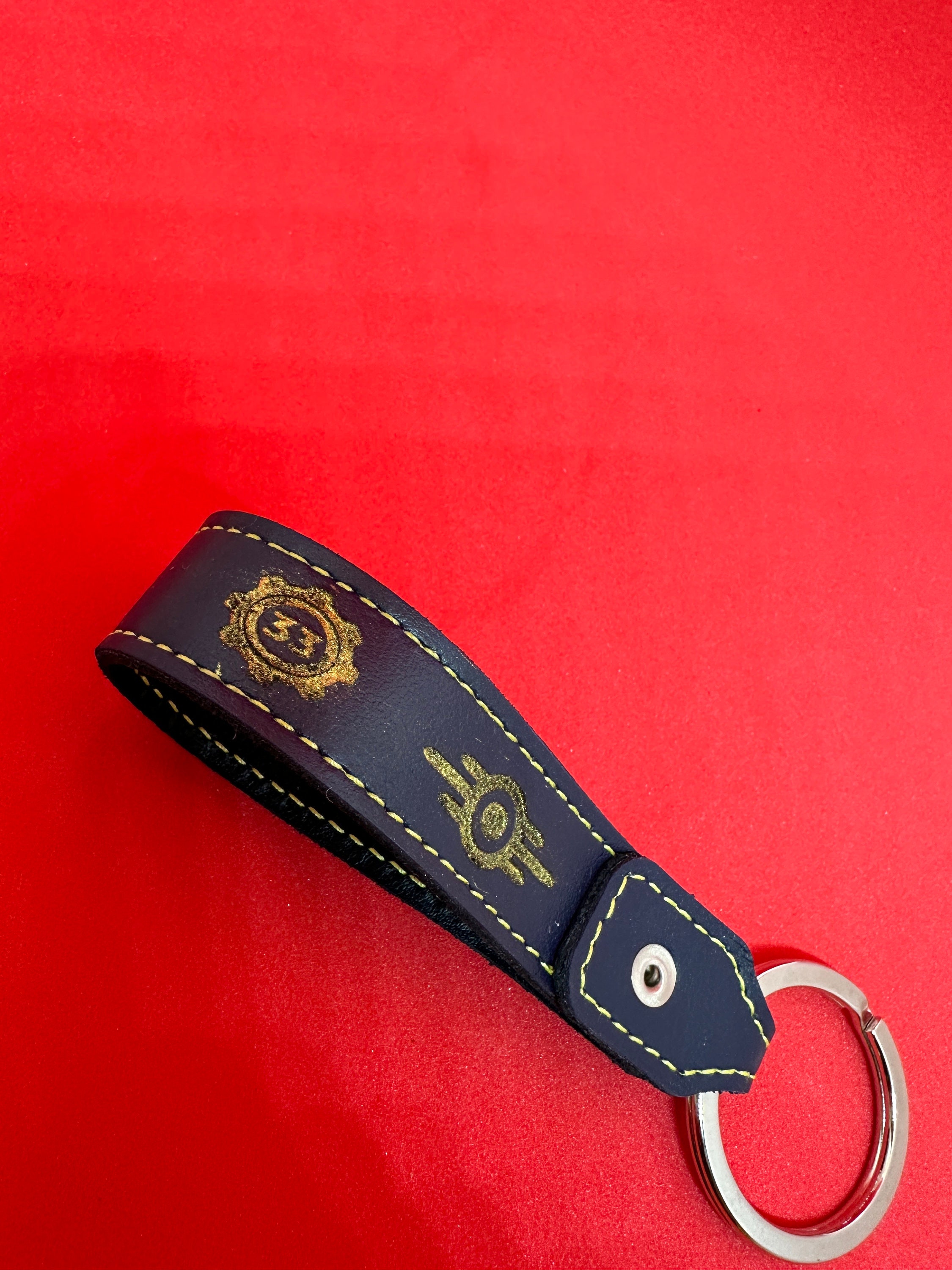 Fallout Inspired Italian Leather Keyring Handcrafted Vault-tec, Nuka ...