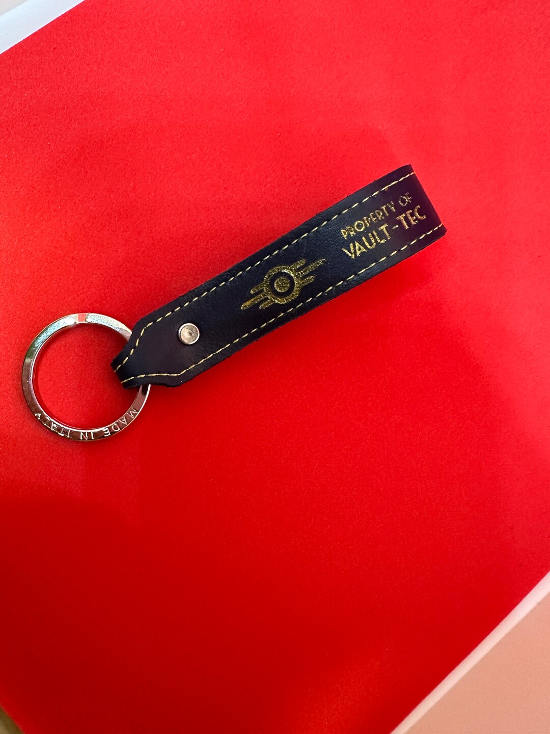 Fallout Inspired Italian Leather Keyring Handcrafted Vault-tec, Nuka ...