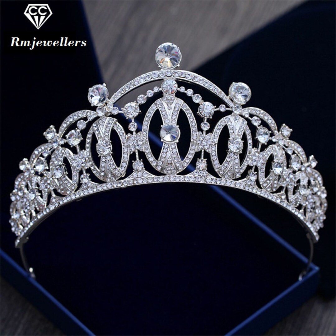 Handmade Sterling Silver Bridal Tiara: American Diamond CZ Wedding ...