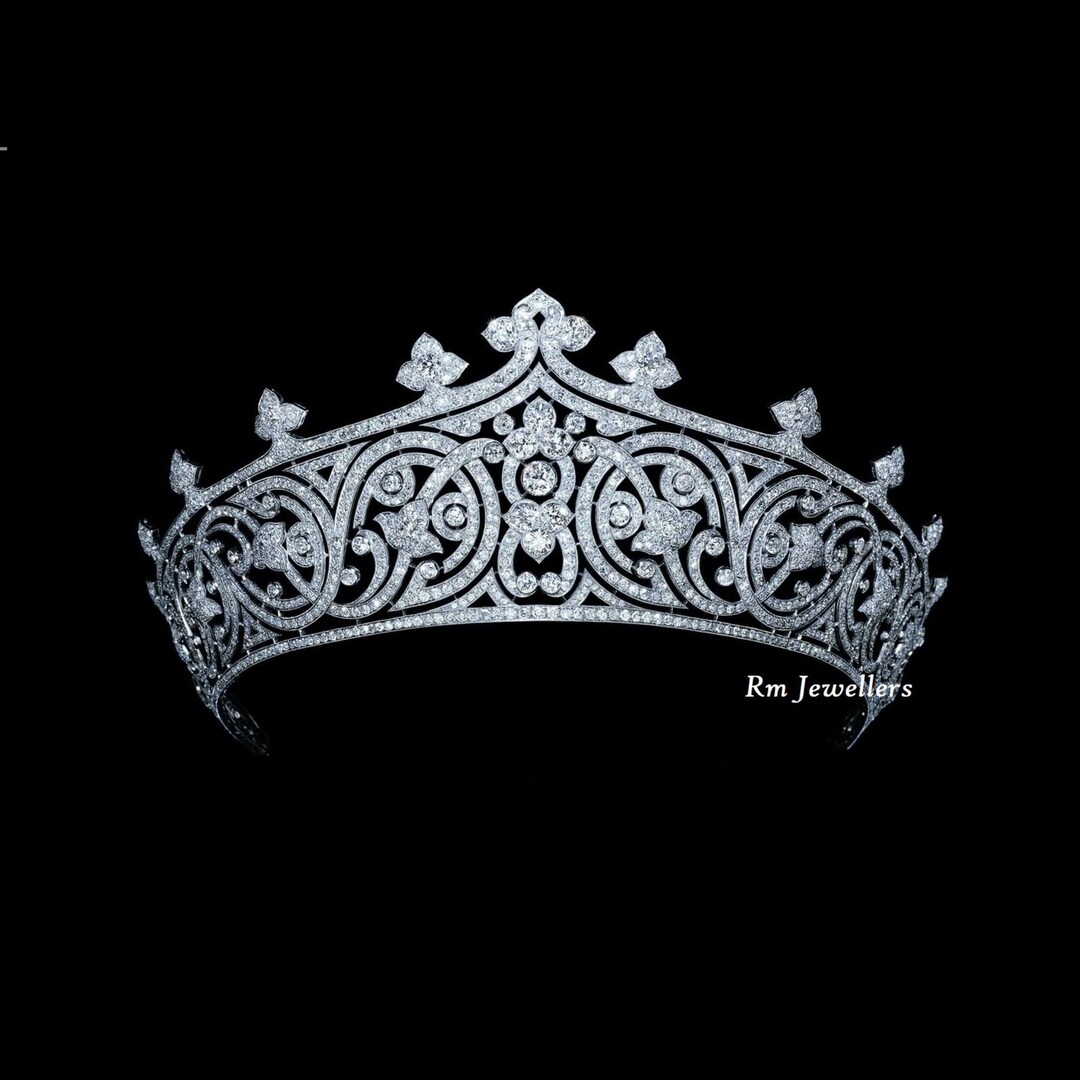 Victorian American Diamond Tiaras, 35.78ct Diamond Purity 92.5 Sterling ...