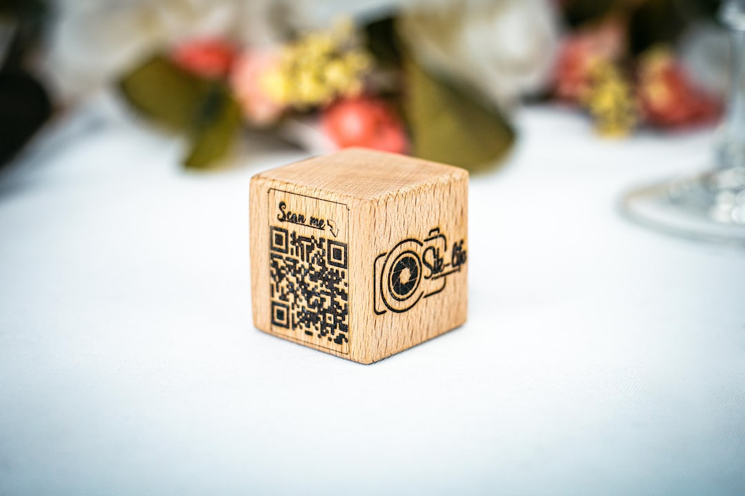 Personalized QR Code Wooden Cubes With Logo/name - Etsy
