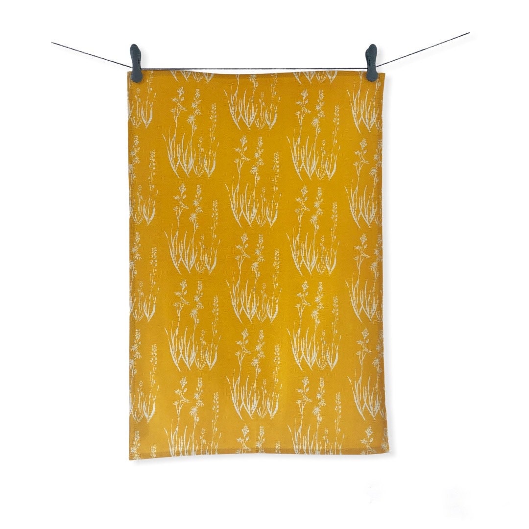 Bog Asphodel Tea Towel / Wildflowers of Islay Tea Towel / Islay Tea ...