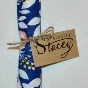 NAVY FLORAL Handmade Sweeper Dry Mop Cloths Paperless 8 1/4 X 10 1/2 ...