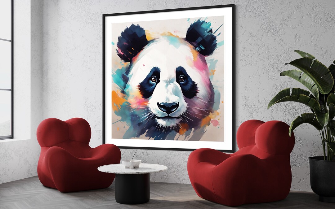 Original Pop Art Panda Painting Kids Room Decor Art Animal Painting ...