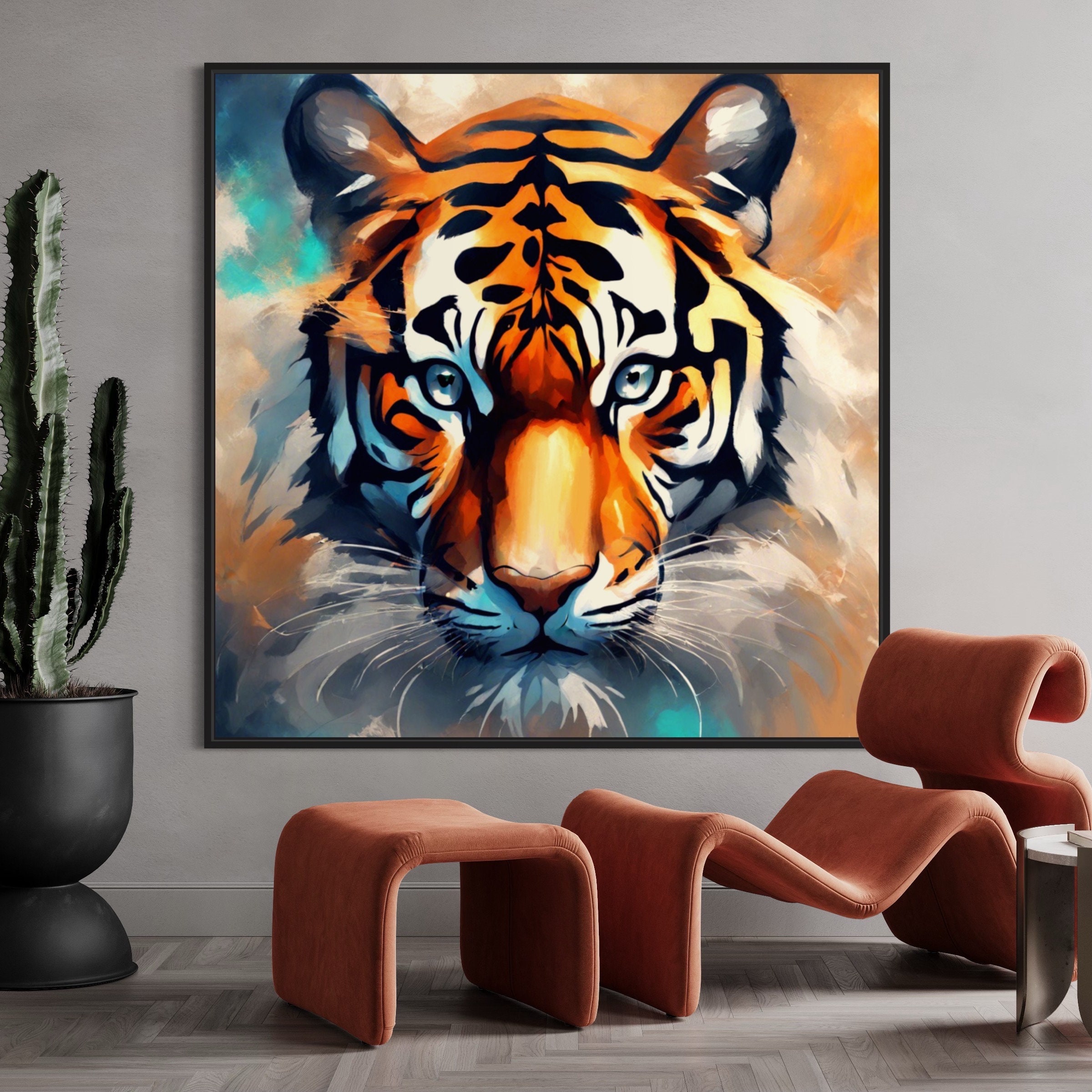 Large Beautiful Tigerpainting Abstract Original Artwork Large Animal ...