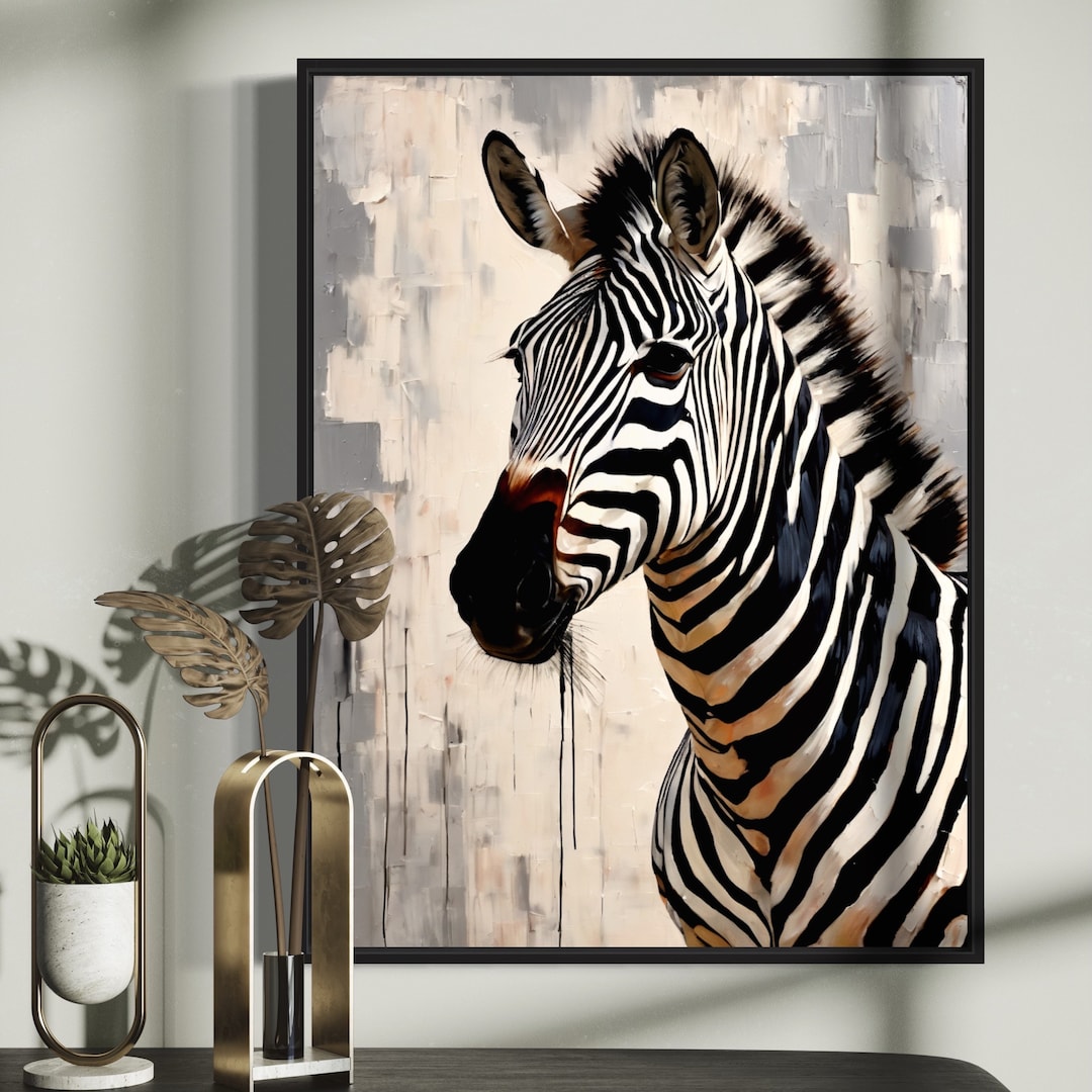 Large Beautiful Zebra Abstract Original Artwork Large Animal Painting ...