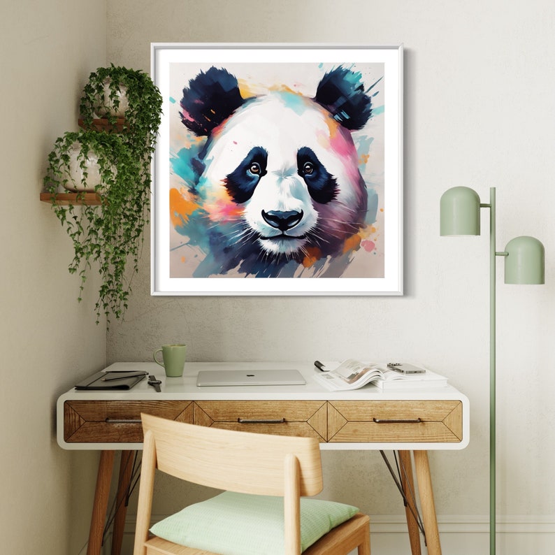 Original Pop Art Panda Painting Kids Room Decor Art Animal Painting ...