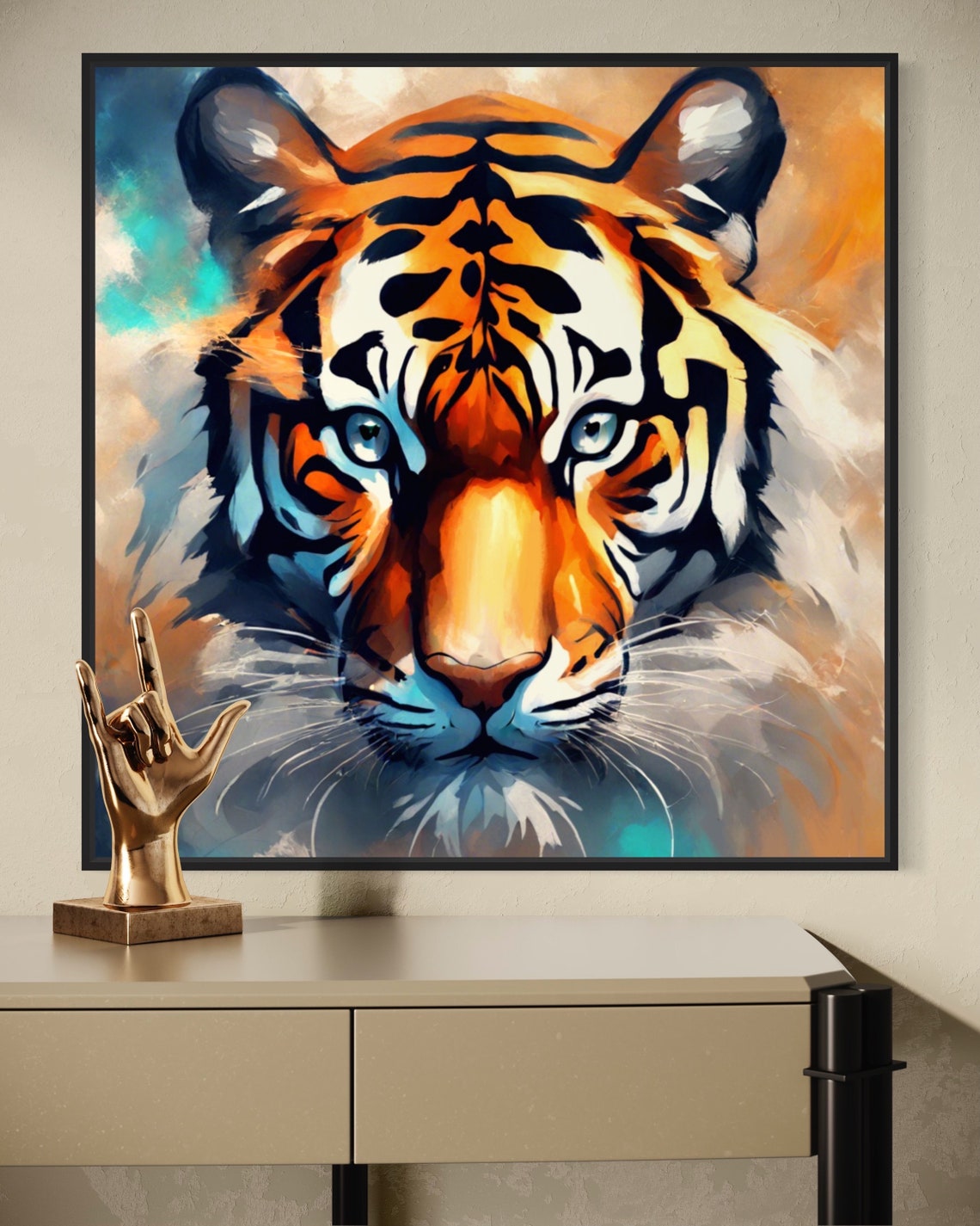 Large Beautiful Tigerpainting Abstract Original Artwork Large Animal ...