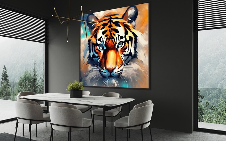 Large Beautiful Tigerpainting Abstract Original Artwork Large Animal ...
