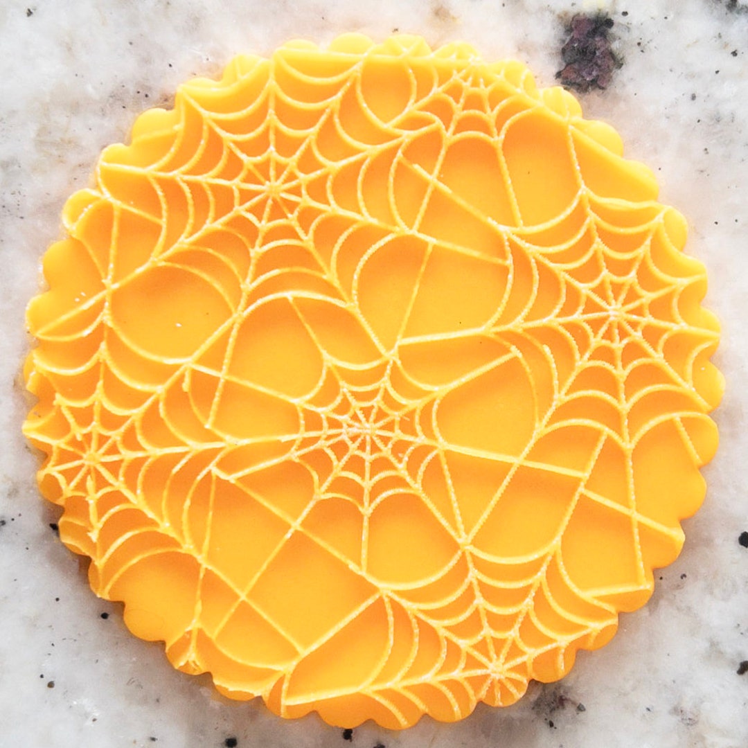 Spider Web Pattern Halloween Popup Embosser Cookie Biscuit Stamp ...