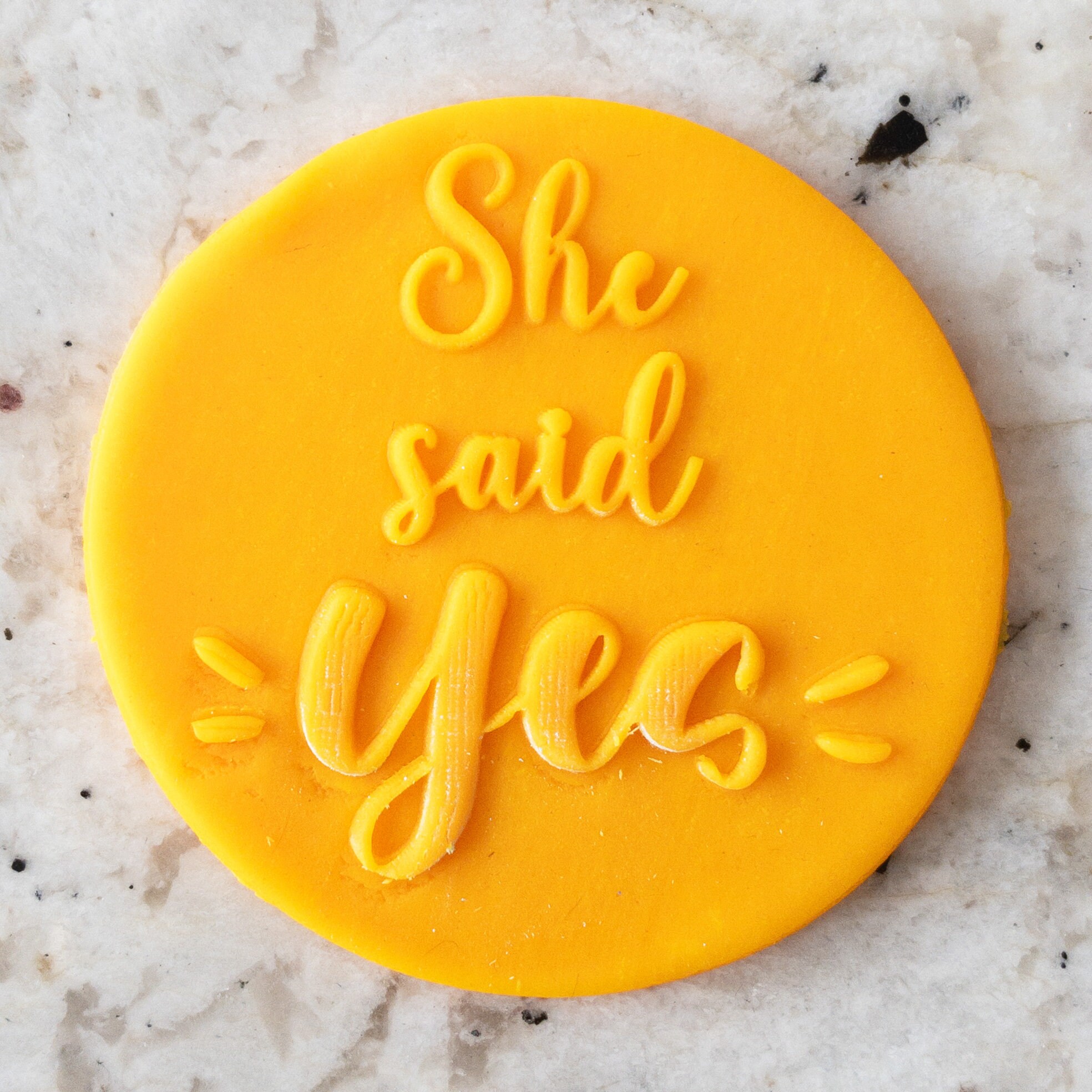 She Said Yes Biscuit Cookie POPup Embosser Stamp Fondant Cake | Etsy