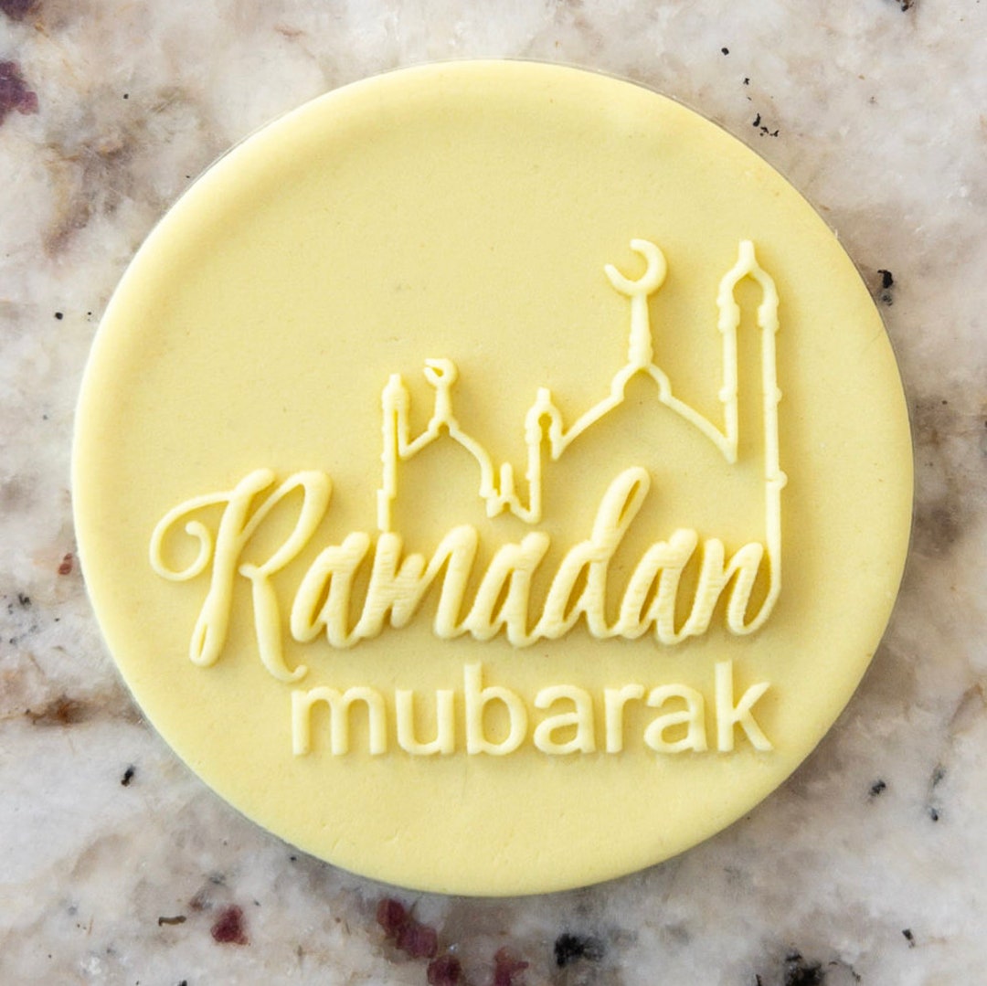 Ramadan Mubarak Mosque Outline Cookie Popup Embosser Stamp Fondant Cake ...