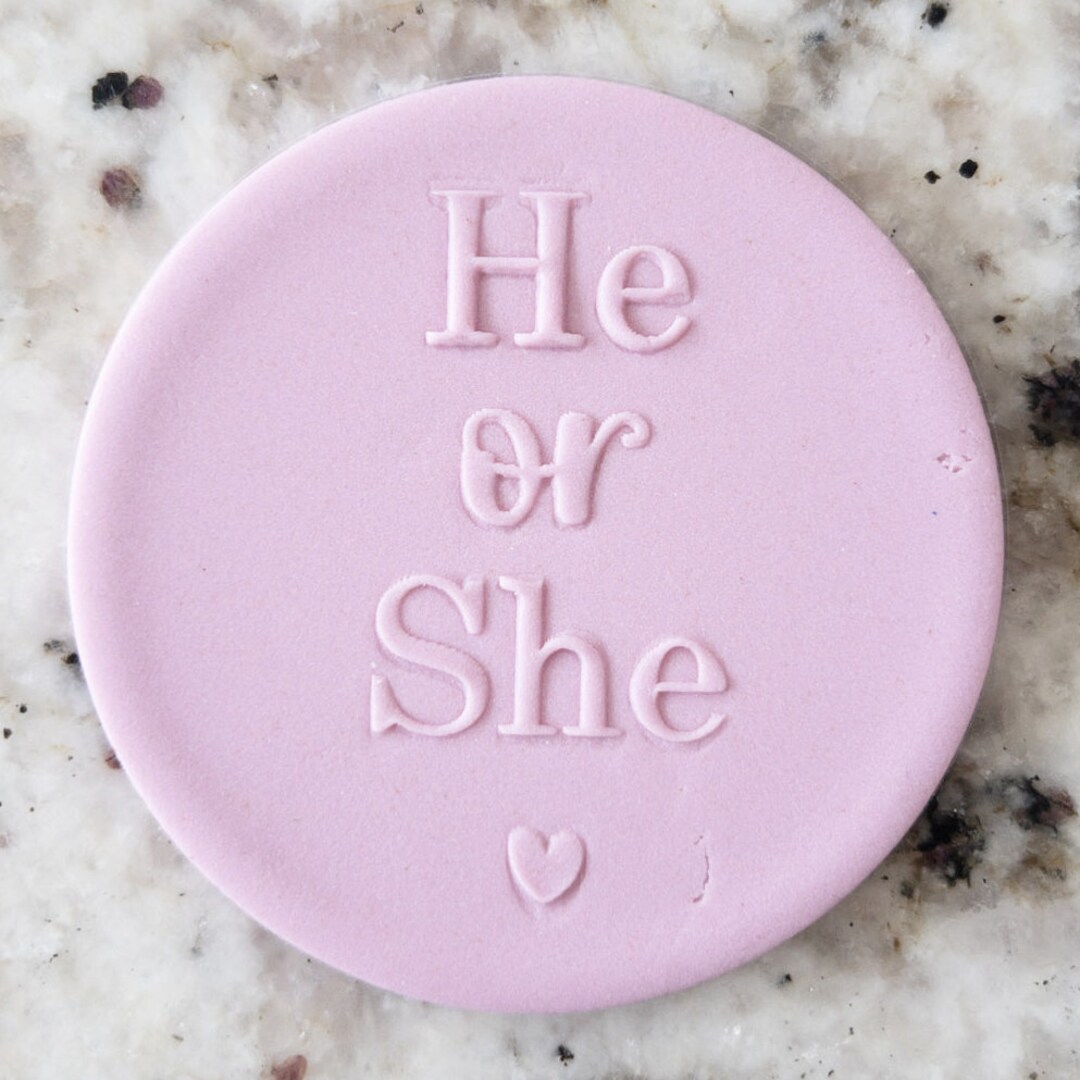He or She 2 Popup Embosser Cookie Biscuit Stamp Fondant Cake Decorating ...