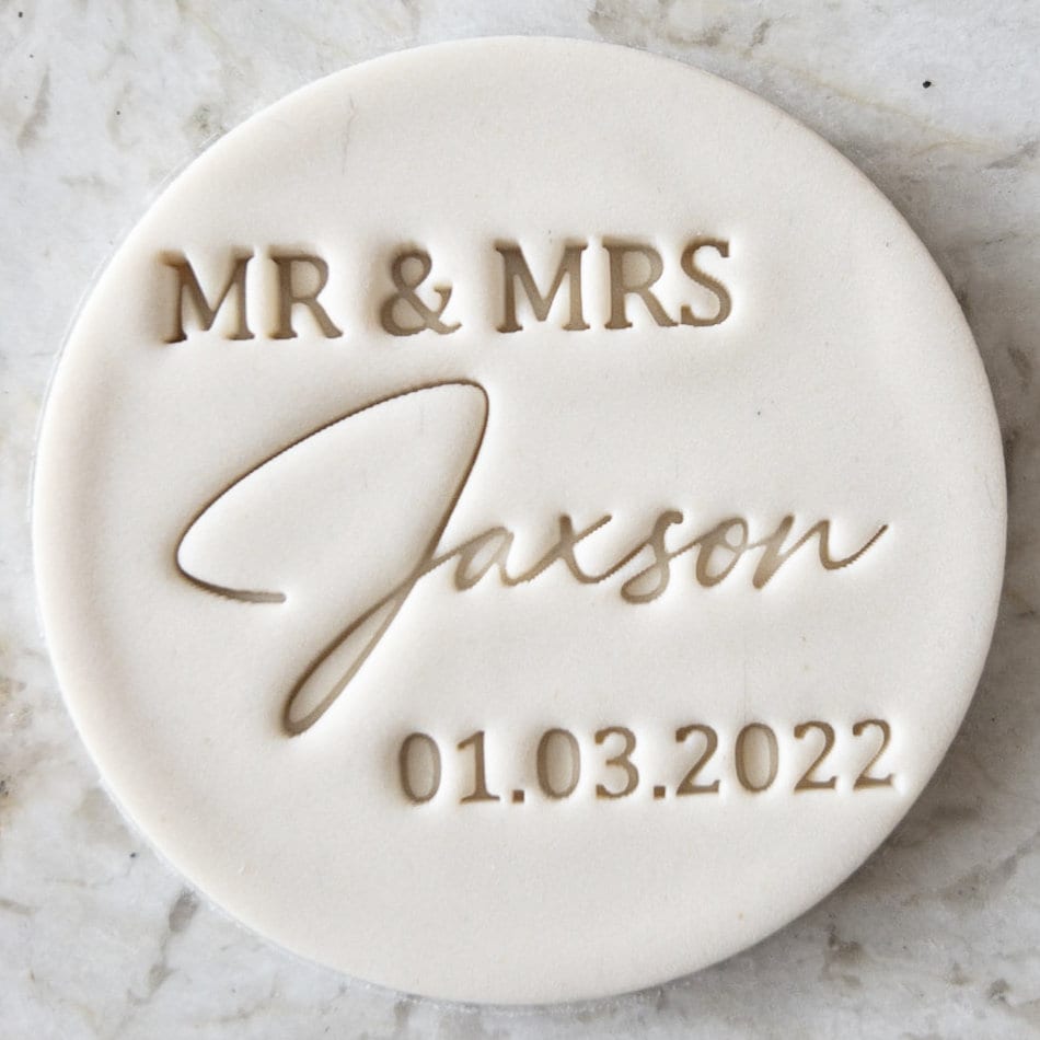 CUSTOM Names Mr and Mrs With Date Cookie Biscuit Stamp Fondant - Etsy