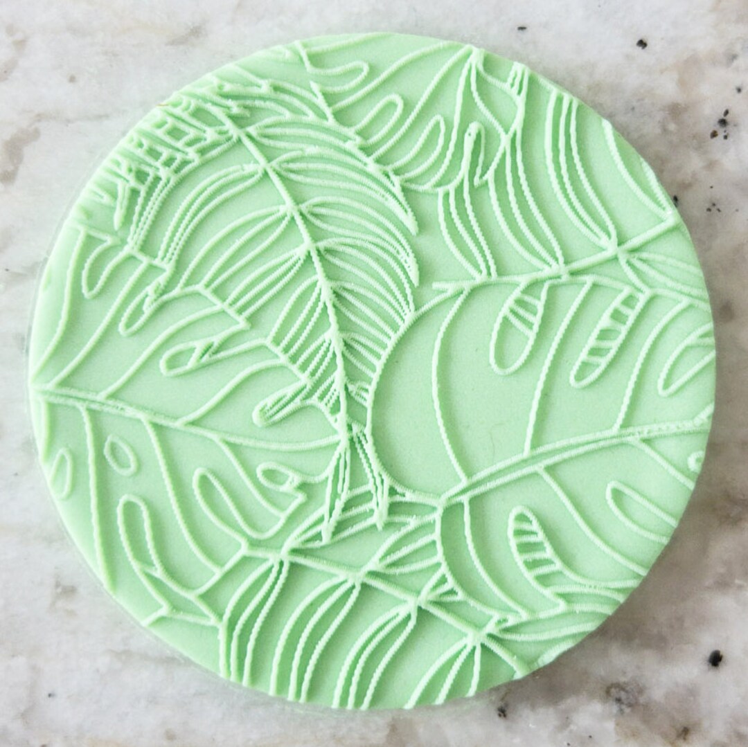 Jungle Palm Leaf Pattern Popup Embosser Cookie Biscuit Stamp Fondant ...
