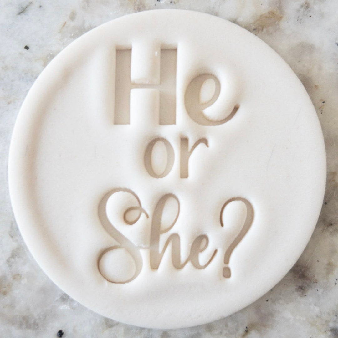 He or She? Cookie Biscuit Stamp Fondant Cake Decorating Icing Cupcakes ...