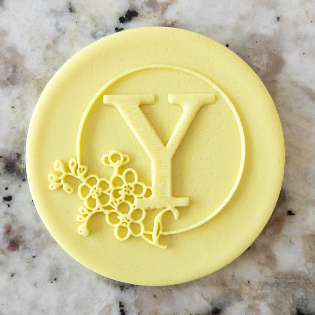 Floral Wreath Alphabet Letter Y Popup Embosser Stamp Fondant Cake ...