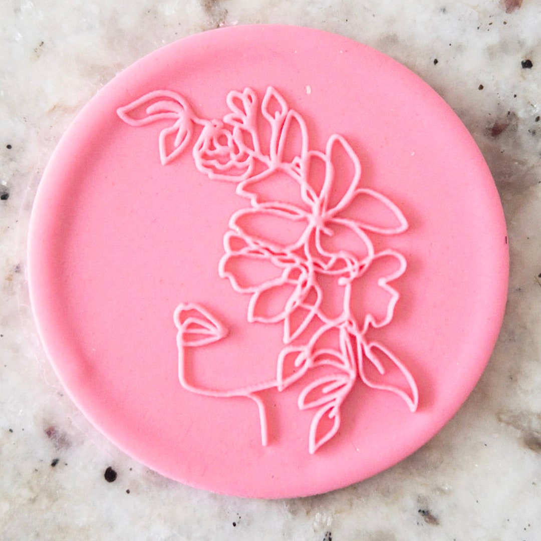 Abstract Floral Face 5 Popup Embosser Cookie Biscuit Stamp Fondant Cake ...