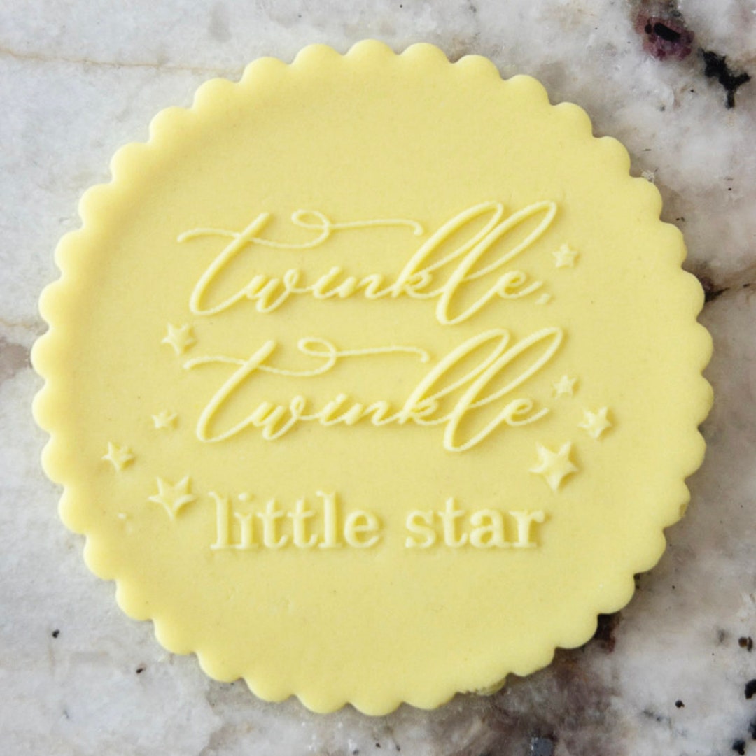Twinkle Twinkle Little Star Script Popup Embosser Cookie Biscuit Stamp ...