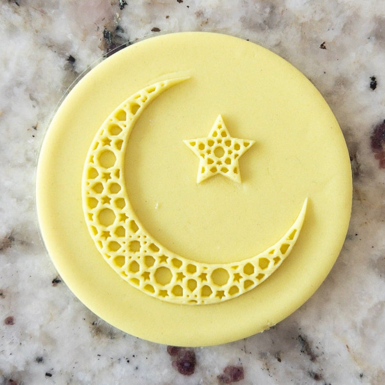 Moon and Star Cookie Popup Embosser Stamp Fondant Cake Decorating Icing ...