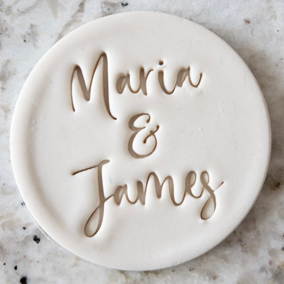 CUSTOM Wedding Names Cookie Biscuit Stamp Fondant Cake Decorating Icing ...