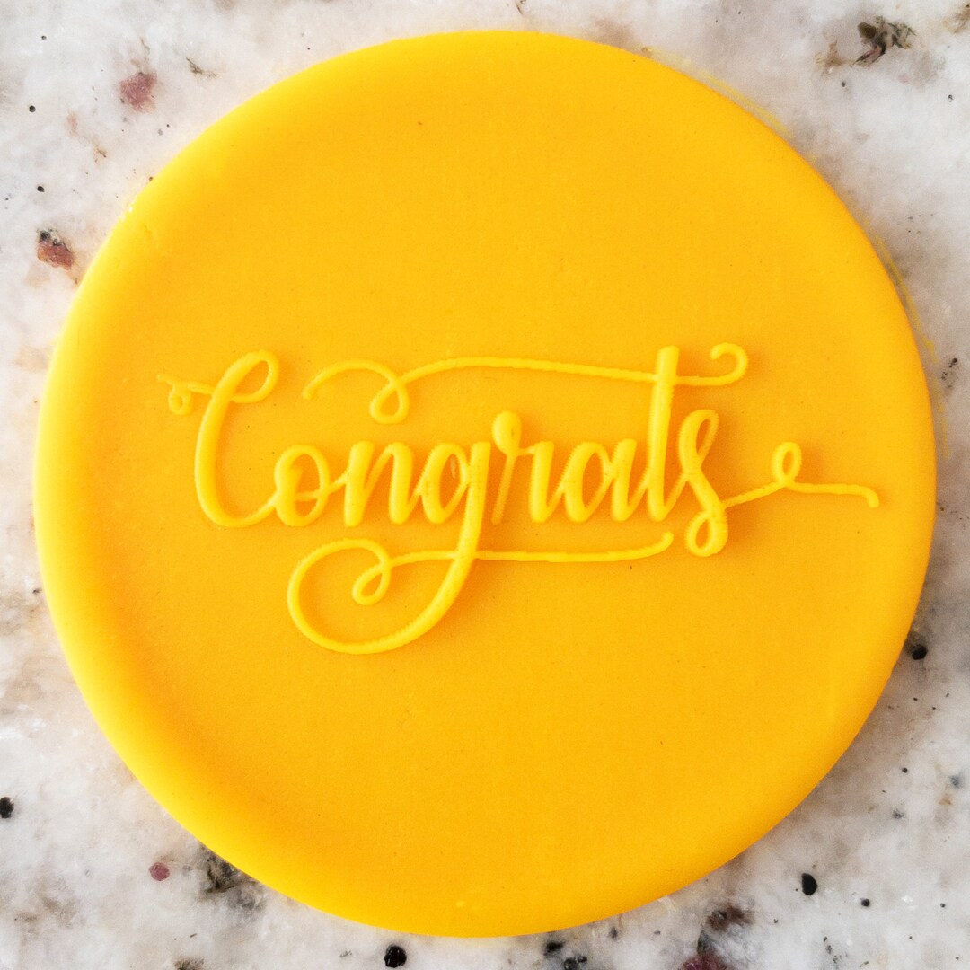 Congrats 2 Popup Embosser Cookie Biscuit Stamp Fondant Cake Decorating ...