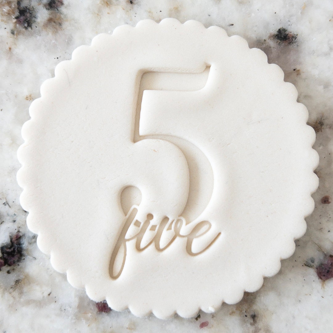 Five Number 5 Baby Cookie Biscuit Stamp Fondant Cake Decorating Icing ...