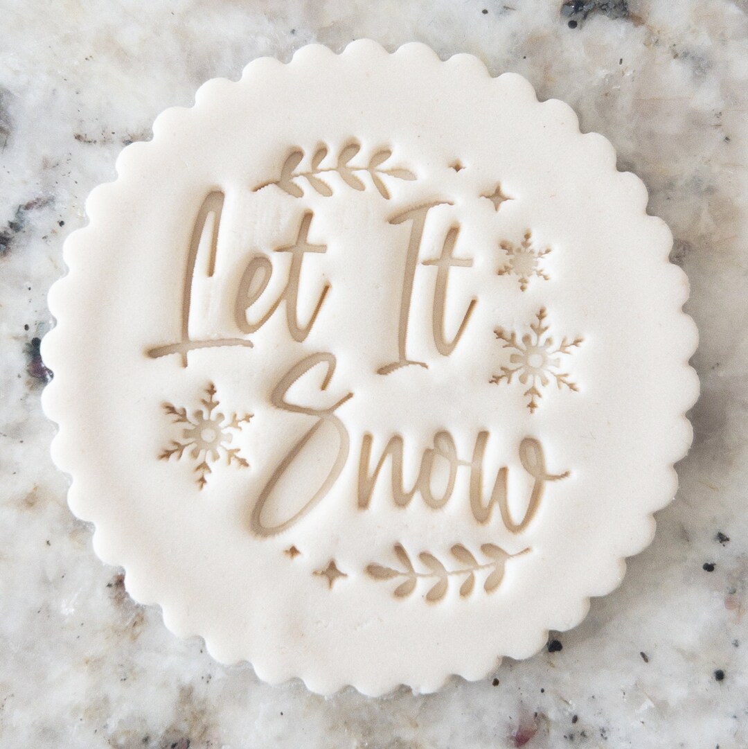 Let It Snow With Snowflakes and Leaves Cookie Biscuit Stamp Fondant ...