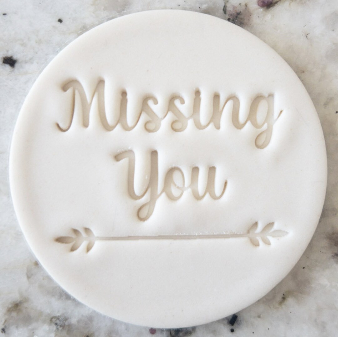 Missing You Cookie Biscuit Stamp Fondant Cake Decorating Icing Cupcakes ...
