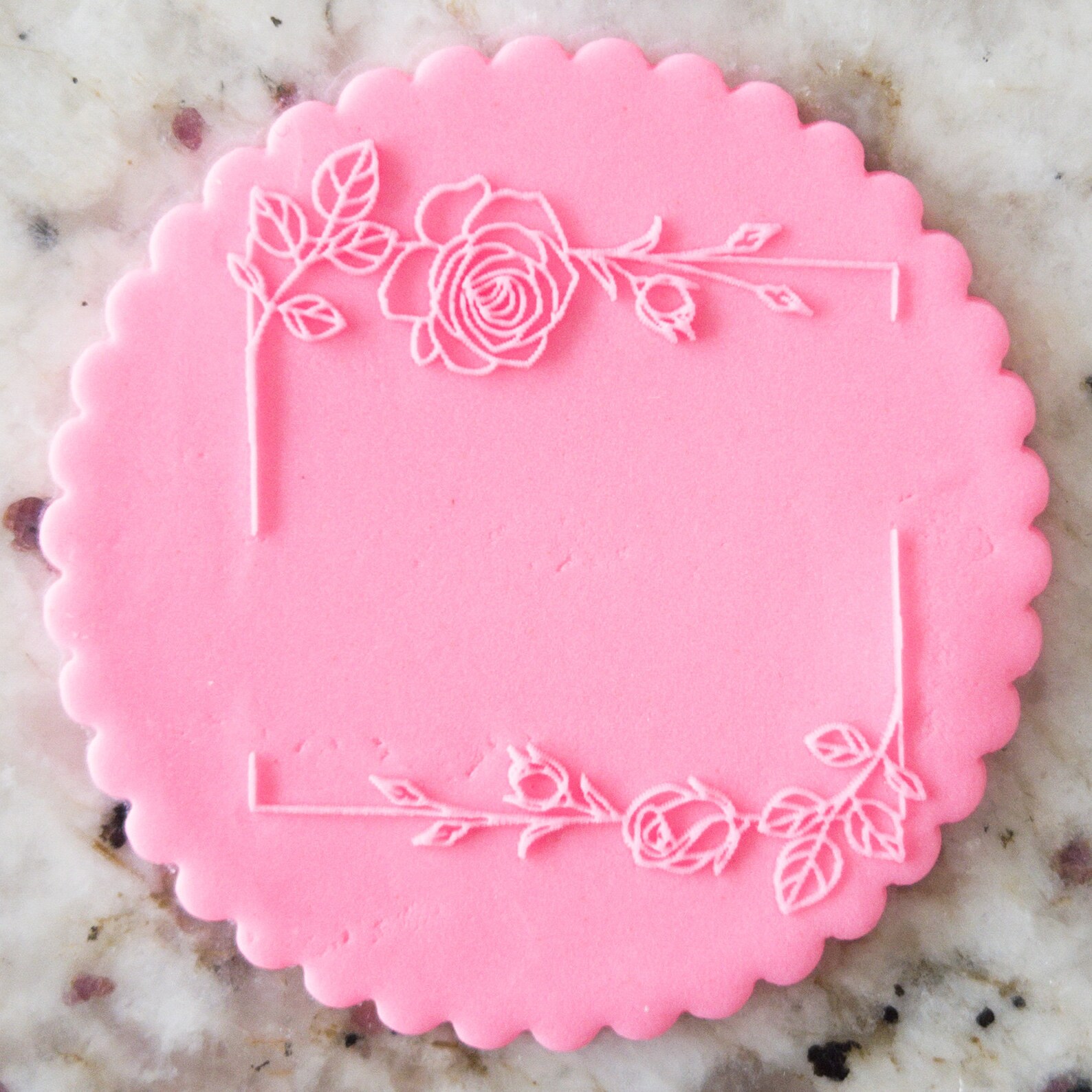 Rose Square Border Popup Embosser Cookie Biscuit Stamp Fondant - Etsy