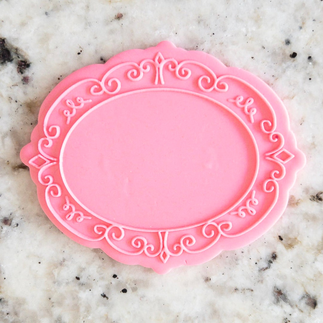Cute Oval Frame Biscuit Cookie Popup Embosser Stamp Fondant Cake ...