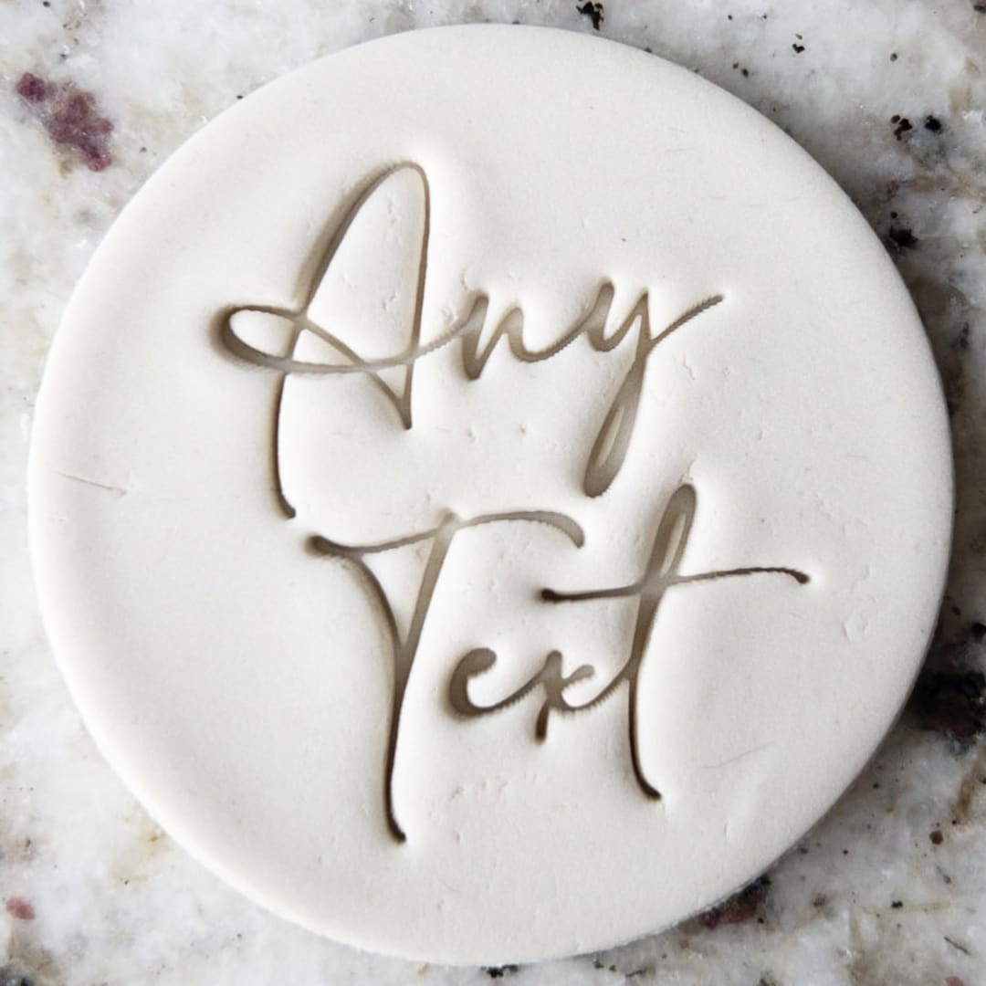 CUSTOM Any Text 4A Cookie Biscuit Stamp Fondant Cake Decorating Icing ...