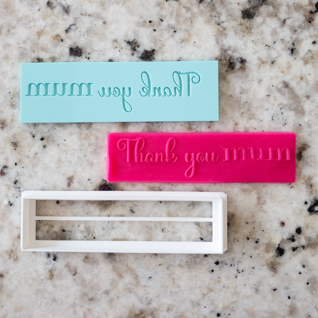 Thank You Mum Cookie Popup Embosser Stamp & Cutter Fondant Cake ...