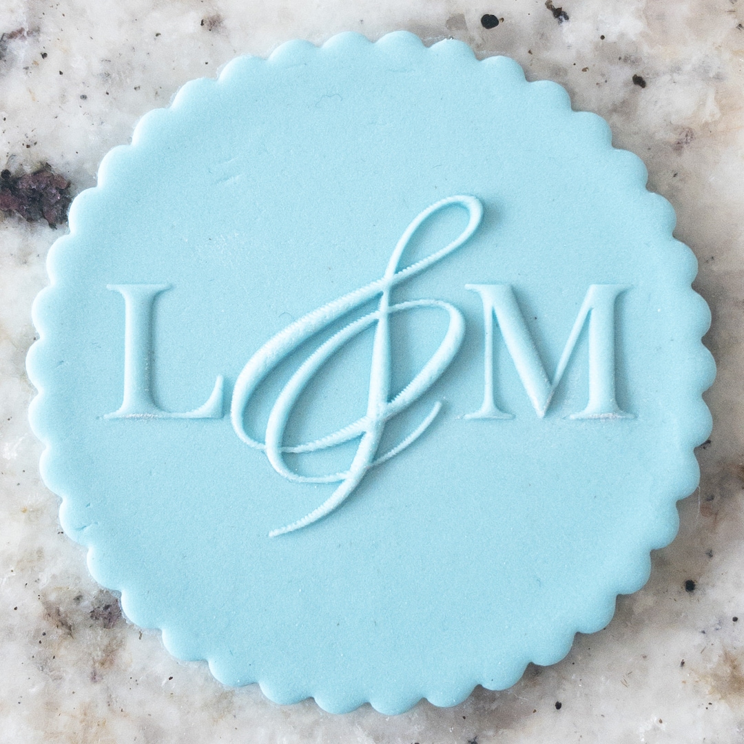 CUSTOM Wedding Initials Biscuit Cookie Popup Embosser Stamp Fondant ...