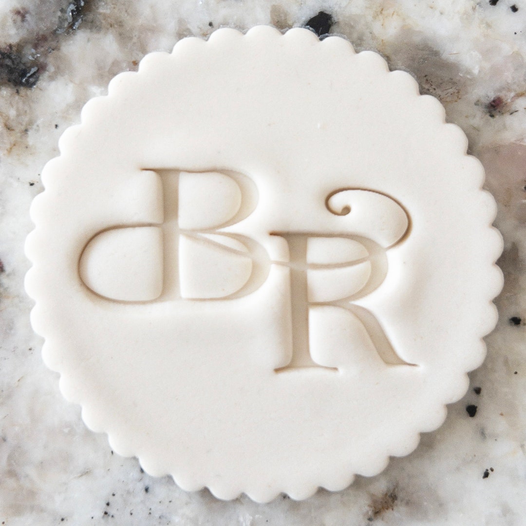CUSTOM Initials Script Cookie Biscuit Stamp Fondant Cake Decorating ...