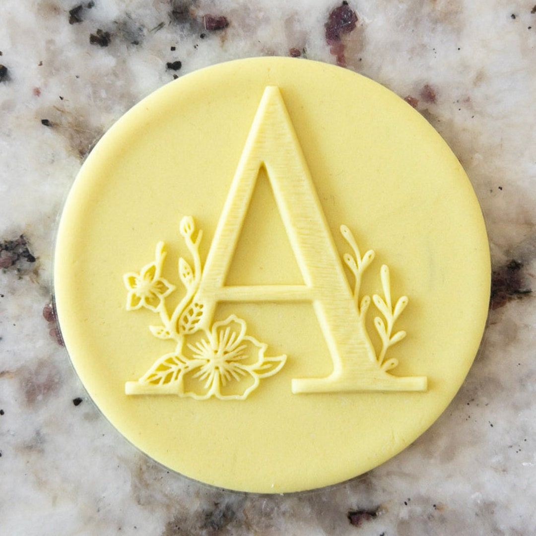 Floral Alphabet Letter A Popup Embosser Stamp Fondant Cake Decorating ...
