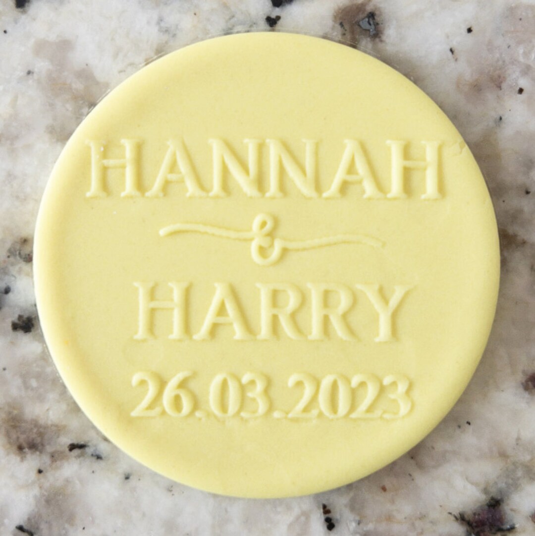 CUSTOM Wedding Names and Date With Fancy Ampersand Biscuit Cookie Popup ...