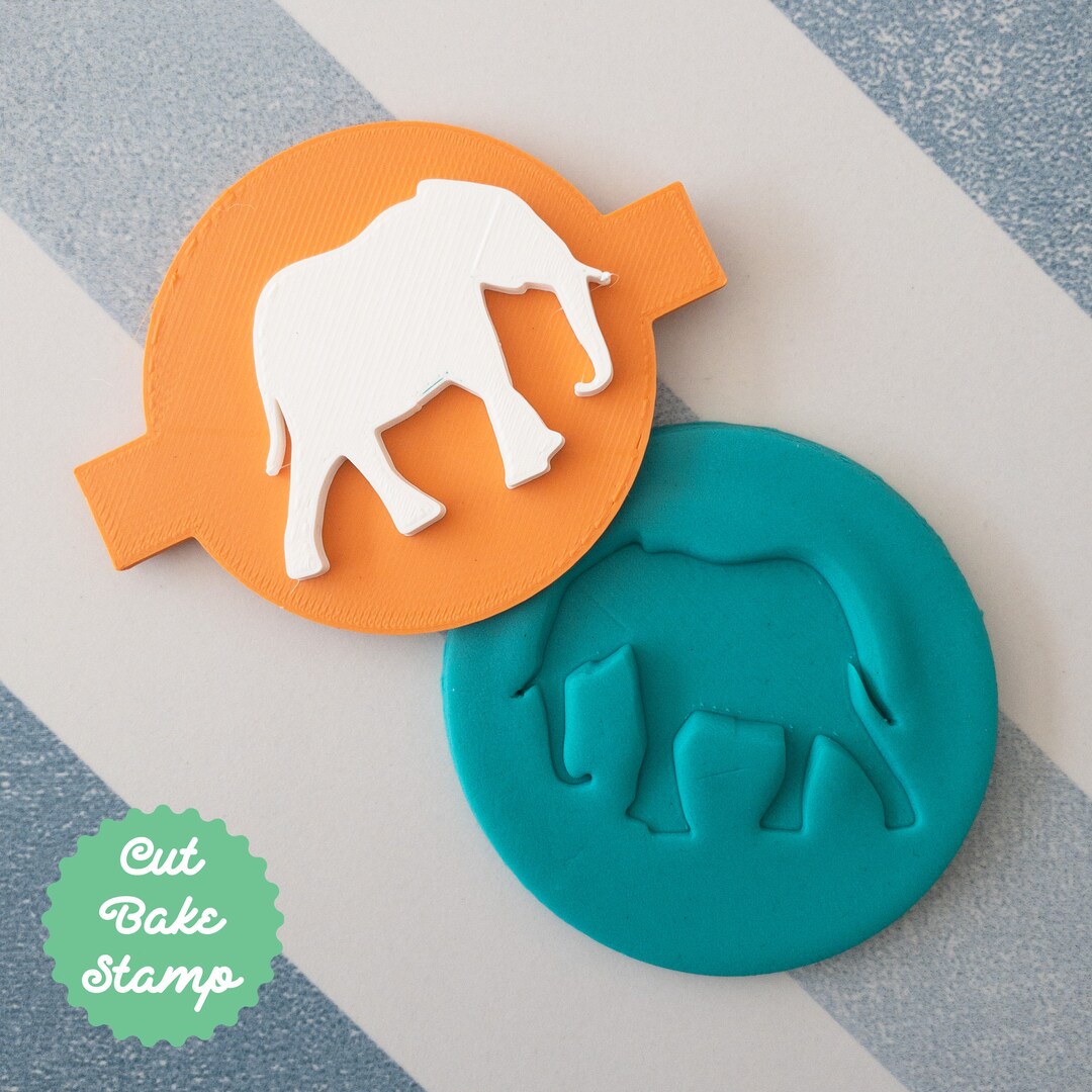 Elephant Cookie Biscuit Embosser Stamp Fondant Cake Decorating Jungle ...