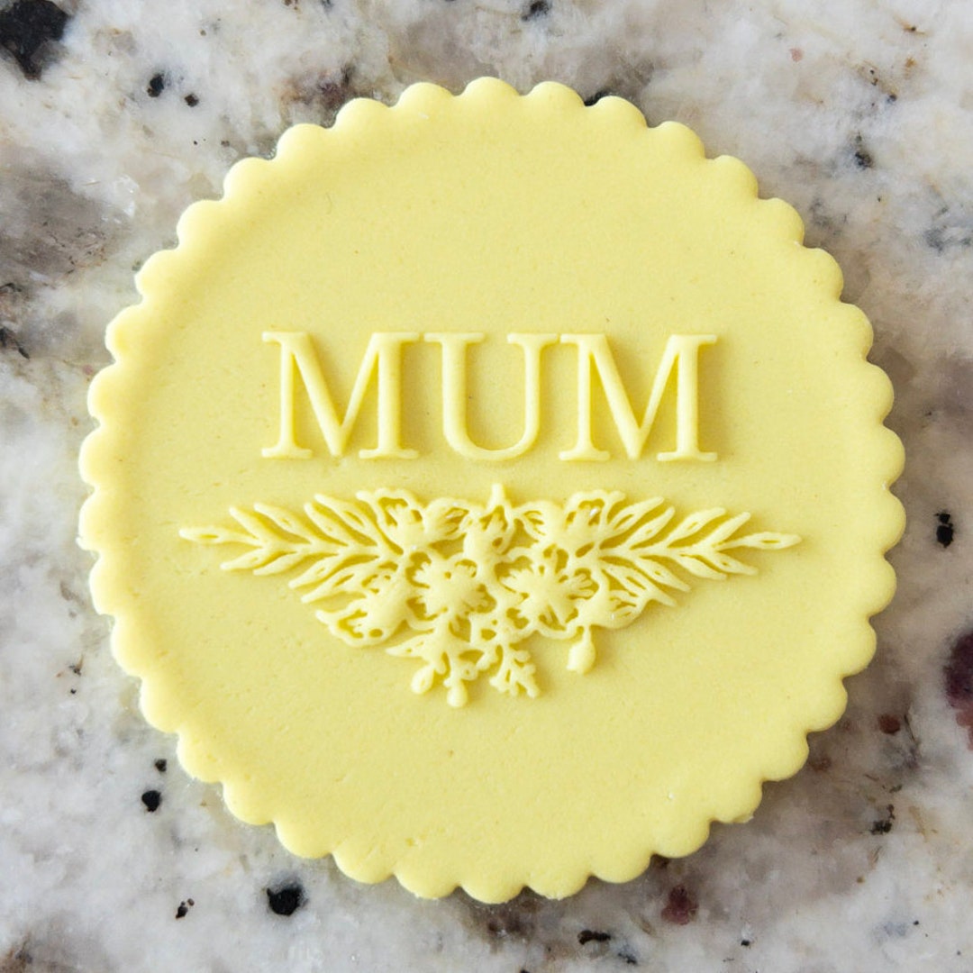 Mum Floral Popup Embosser Cookie Biscuit Stamp Fondant Cake Decorating ...