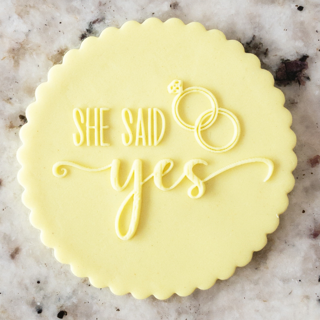 She Said Yes Popup Embosser Cookie Biscuit Stamp Fondant Cake ...