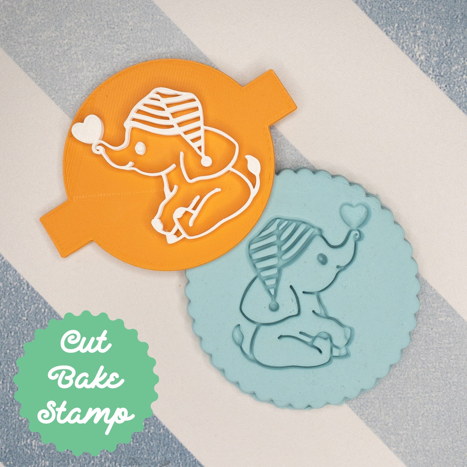 Ellie the Elephant Cookie Biscuit Embosser Stamp New Baby Shower ...