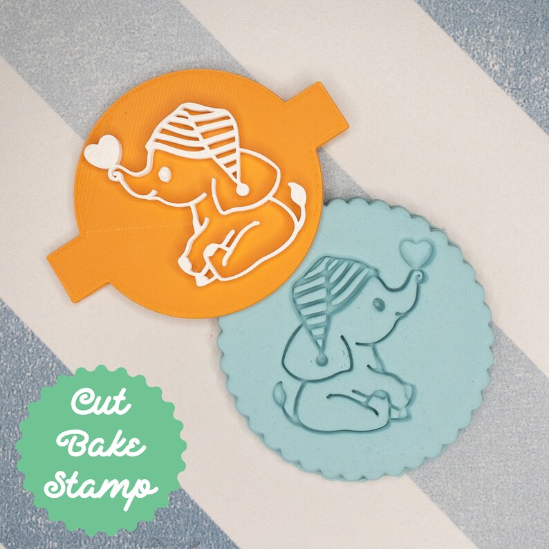 Ellie the Elephant Cookie Biscuit Embosser Stamp New Baby Shower ...