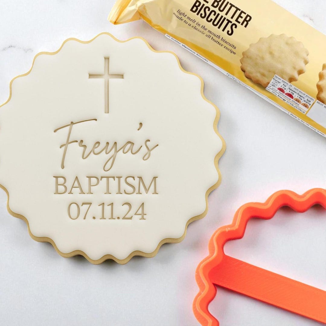 Personalised Baptism With Name and Date Custom Cookie Biscuit Stamp to ...