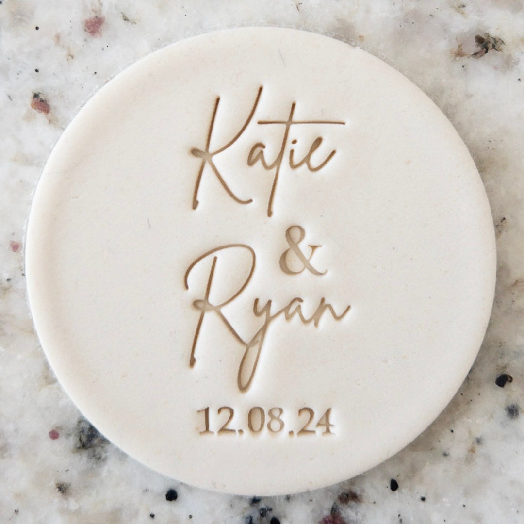 CUSTOM Names Script With Date Cookie Biscuit Stamp (fits M&S ...