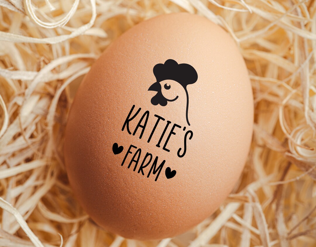 CUSTOM Farm Name Chicken Egg Ink Stamp Eco Friendly - Etsy