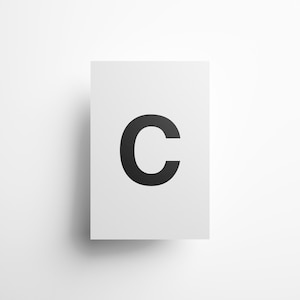 Helvetica Letter C Print | Black and White Minimalist - Etsy
