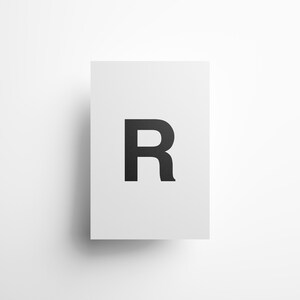 Helvetica Letter R Print | Black and White Minimalist - Etsy