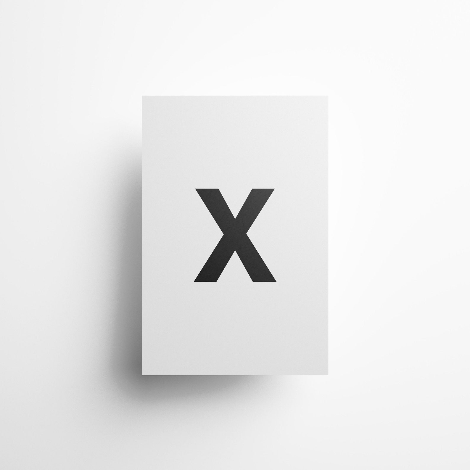 Helvetica Letter X Print | Black and White Minimalist - Etsy