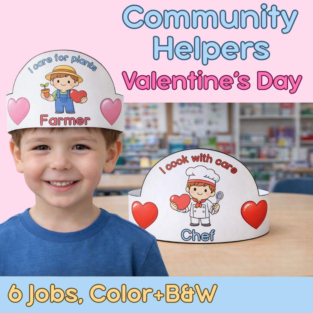 Community Helpers Paper Crowns | Valentine Craft for Kids | 6 Jobs ...